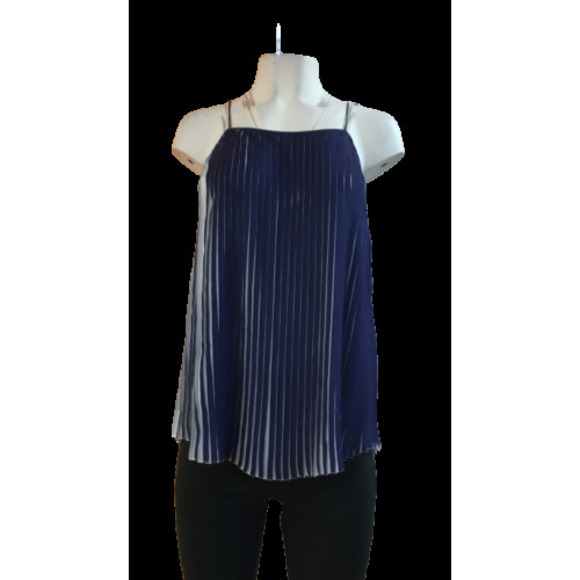 Club Monaco | Tops | Club Monaco Women Pleated Tank Blue Nwt 595 M ...